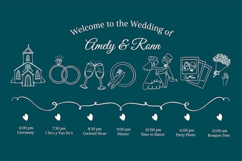 Свадебный график в стиле рисованной Бесплатно векторы