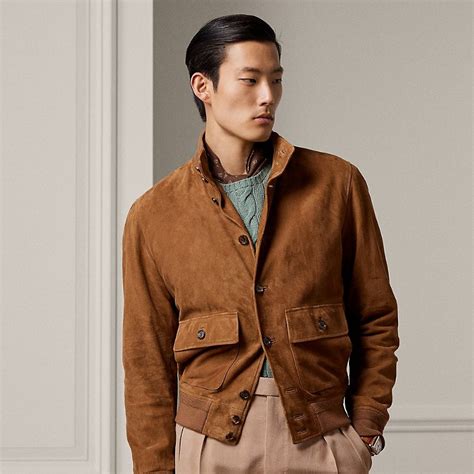 Ralph Lauren Purple Label Hayworth Suede Jacket In Brown Endource