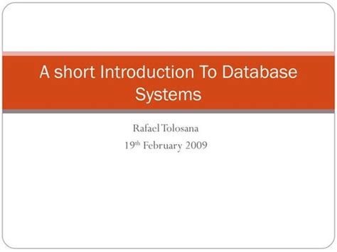 Introduction To Database Pptx Databases Computer Software And Applications