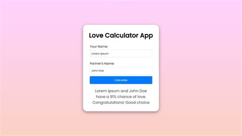 Love Calculator App Using Html Css And Javascript With Source Code