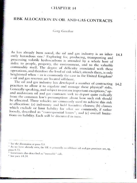 Risk Allocation In Oil And Gas Contracts Pdf
