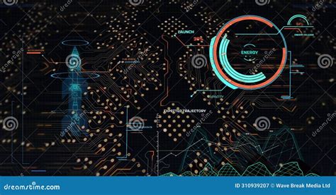 digital image of data processing over microprocessor connections on