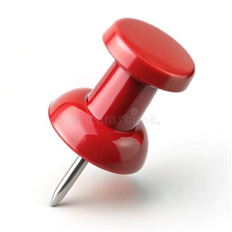 3d Render Of Red Push Pin Isolated Stock Illustration Illustration Of