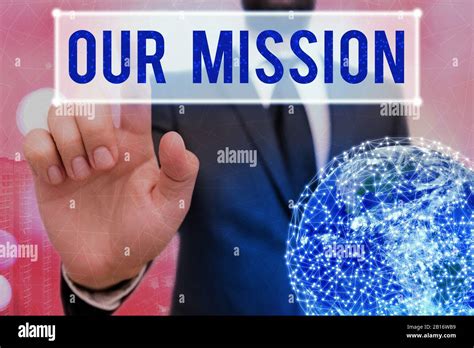 writing note showing our mission business concept for a written