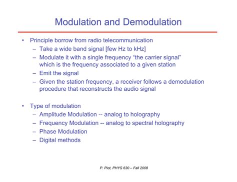Modulation Demodulation Holography Physics Presentation