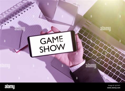 Text Sign Showing Game Show Business Approach Program In Television Or