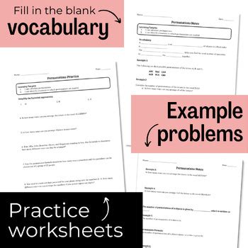 Permutations Guided Notes And Worksheet By Boldly Inspired Curriculum