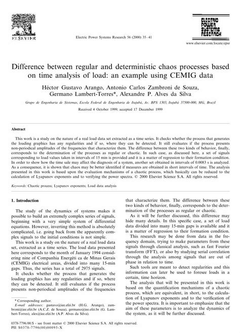 Pdf Difference Between Regular And Deterministic Chaos Processes
