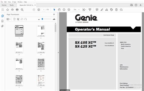Genie Sx 105 Xc Sx 125 Xc Operators Manual 1275466 Pdf