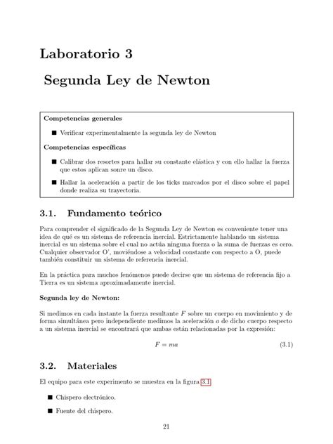 lab 03 segunda ley de newton pdf las leyes del movimiento de newton