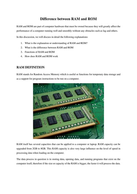 SOLUTION Difference Between Ram And Rom Studypool