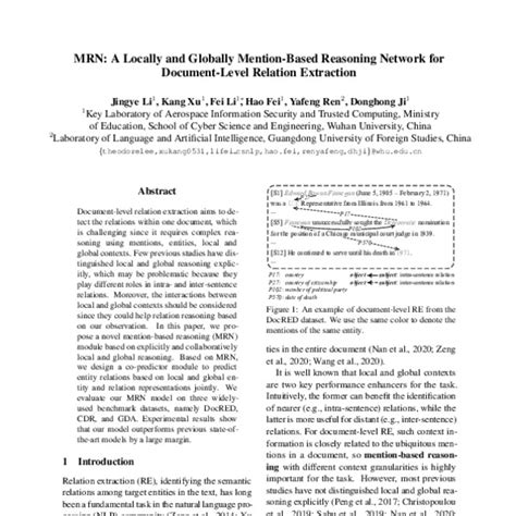 mrn a locally and globally mention based reasoning network for