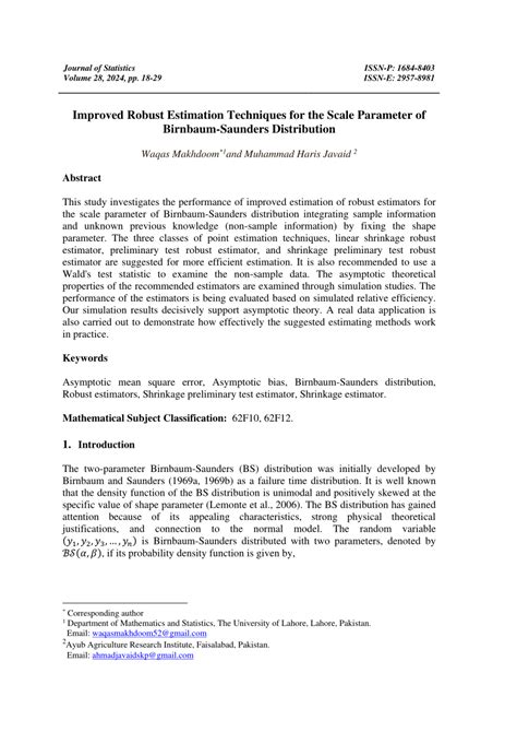 pdf improved robust estimation techniques for the scale parameter of