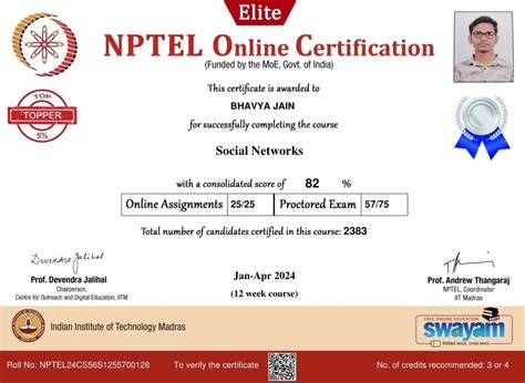 Bhavya Jain On Linkedin Nptel Iitmadras Socialnetworks