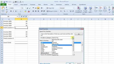 Excel Subtotal Function Youtube