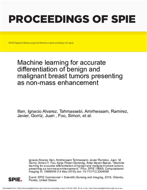 Pdf Machine Learning For Accurate Differentiation Of Benign And