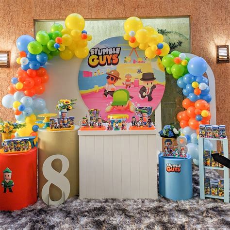 Decoração Stumble Guys Decoração Festa Infantil Cartões Artesanais