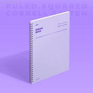 Spring Notebook L Violet Lined Notebook Grid Notebook Etsy