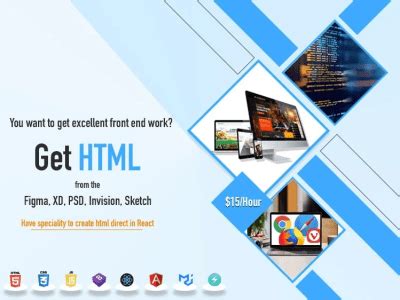 Adobe XD PSD Figma Invision Sketch To HTML CSS BootStrap And More