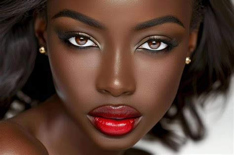 Premium Photo Closeup Portrait Of A Beautiful Darkskinned Woman With