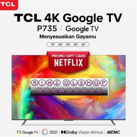 Promo LED TV TCL P SMART ANDROID GOOGLE TV UHD K DOLBY ATMOS Cicil X Jakarta