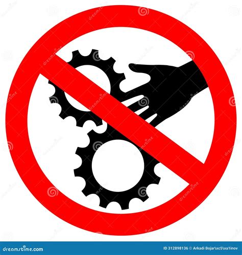 Do Not Touch Rotating Parts Of Machinery Hand Safety Sign Stock Vector Illustration Of