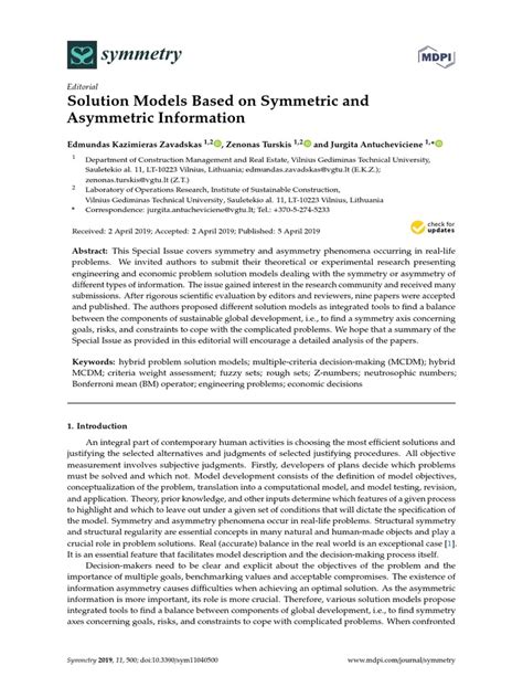 Solution Models Based On Symmetric And Asymmetric Information Pdf