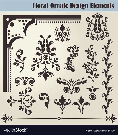Floral Ornate Elements Royalty Free Vector Image