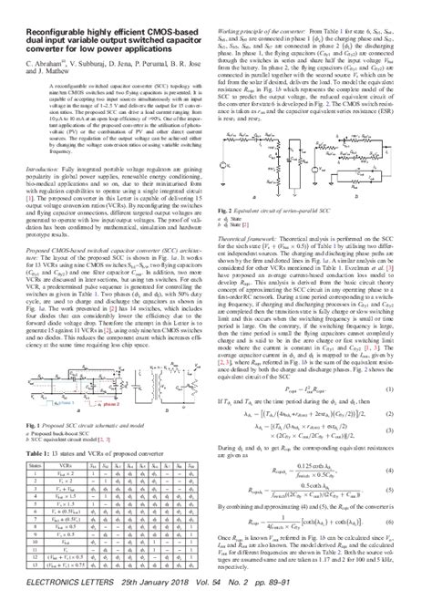 reconfigurable highly efficient cmos‐based dual input variable output