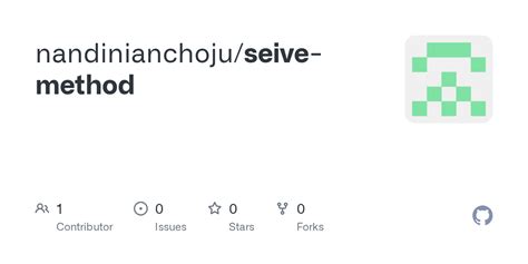 Seive Method Sample Program At Main · Nandinianchoju Seive Method · Github