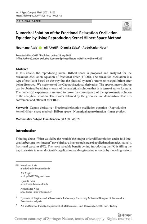 Numerical Solution Of The Fractional Relaxation Oscillation Equation By