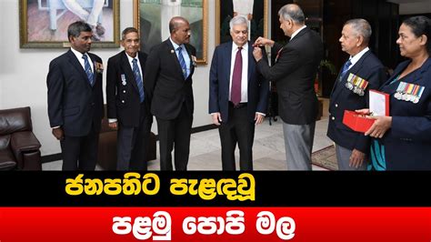 ජනපතිට පැළඳවූ පළමු පොපි මල Hiru News Youtube