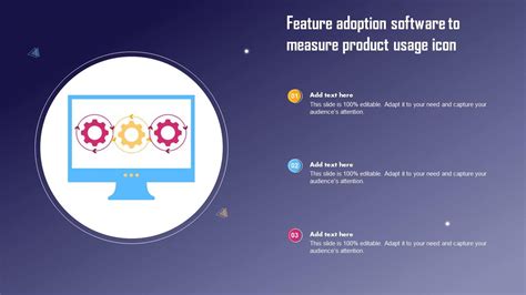 feature adoption software to measure product usage icon ppt presentation