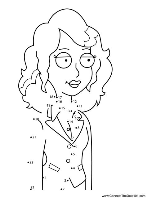 Michelle American Dad Dot To Dot Printable Worksheet Connect The Dots