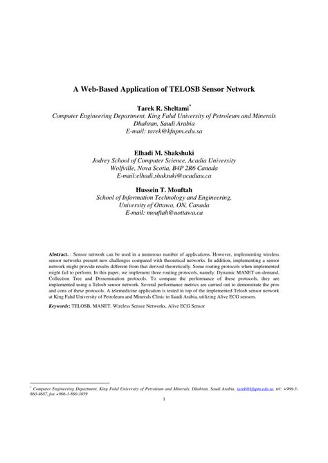 Pdf A Web Based Application Of Telosb Sensor Network