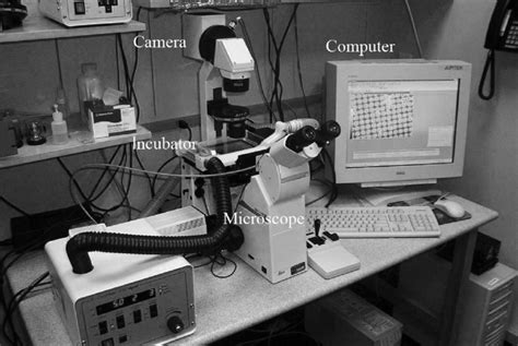 Photograph Showing Setup For Time Lapse Microscopy Including The