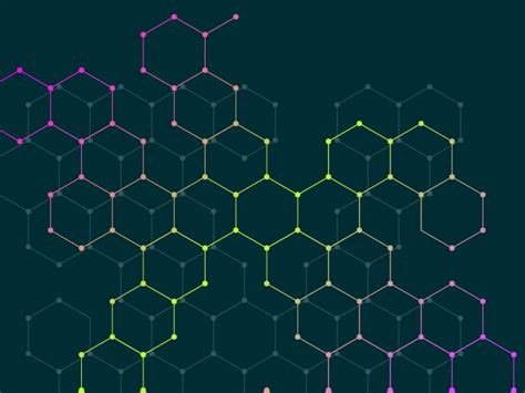 Hexagonal Molecules Background Molecular Vector Image