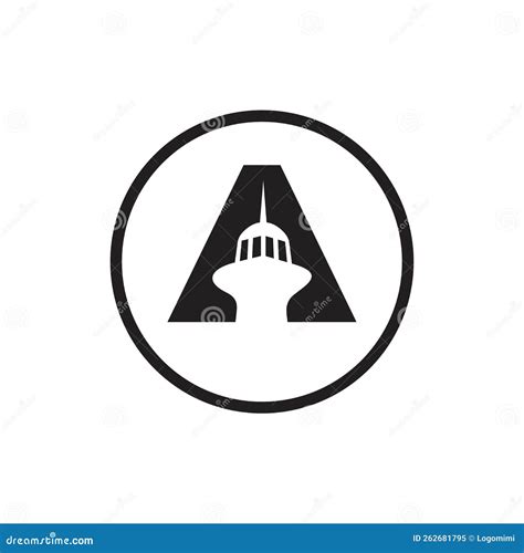 Letter A Lighthouse Logo Icon Design Isolated On White Background Stock Vector Illustration