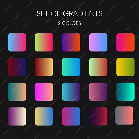 Premium Vector Set Of Colorful Gradients Ui Gradients Collection Gradient Color Background