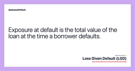 Loss Given Default Lgd Awesomefintech Blog