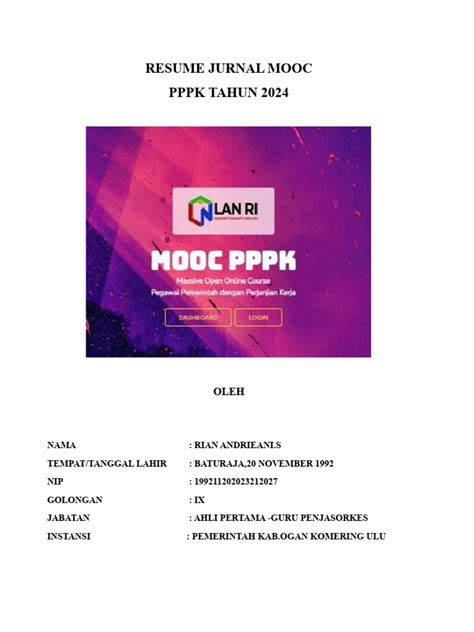 Resume Jurnal Mooc Pppk 2024 Pdf