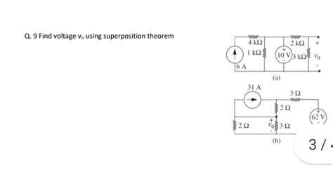 solved q 9 ﻿find voltage v0 ﻿using superposition theorem