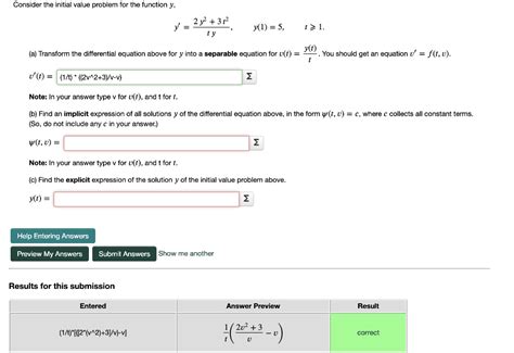 Solved Consider The Initial Value Problem For The Function Y Chegg