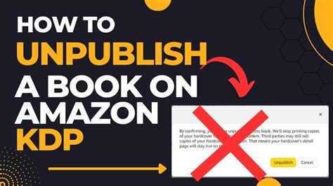 How To Unpublishdelete A Book From Sale On Amazon Kdp Youtube