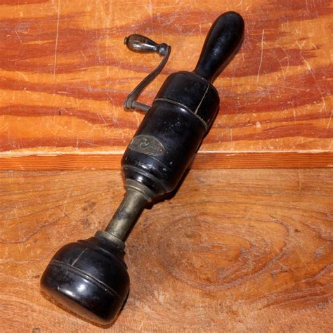 Japanese Vintage Wooden Hand Crank Vibrator Massager Manual Showa