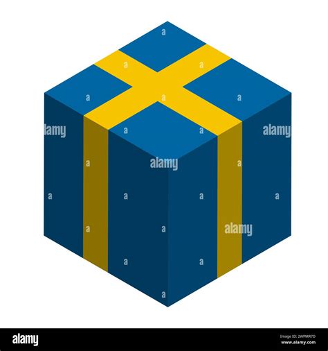 Sweden Flag Isometric 3d Cube Isolated On White Background Vector Object Stock Vector Image