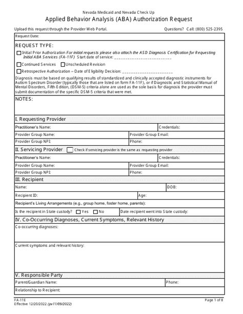 Form Fa 11e Download Fillable Pdf Or Fill Online Applied Behavior