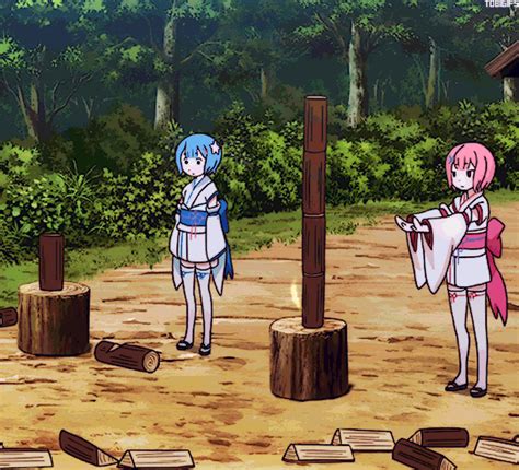 Ram And Rem  Каваи Гифки Милые рисунки