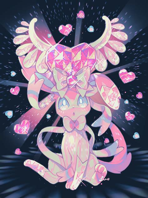 Porta3948 5 Sylveon Nintendo Pokemon Highres Blue Eyes Bow Forked Tail Gen 6 Pokemon