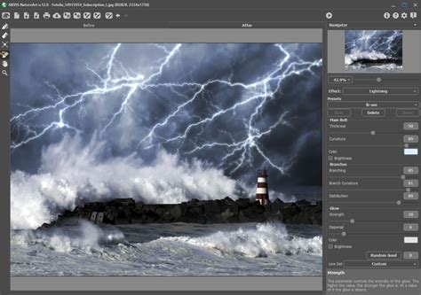 Lightning Effect In AKVIS NatureArt